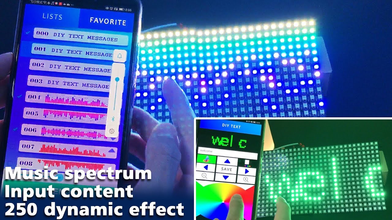 2019 Newest LED WiFi Music Spectrum Controller Support Input Text ...