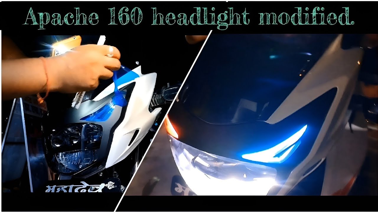 करवाएं tvs apache rtr 160 2v headlight modification || apache rtr 160 ...