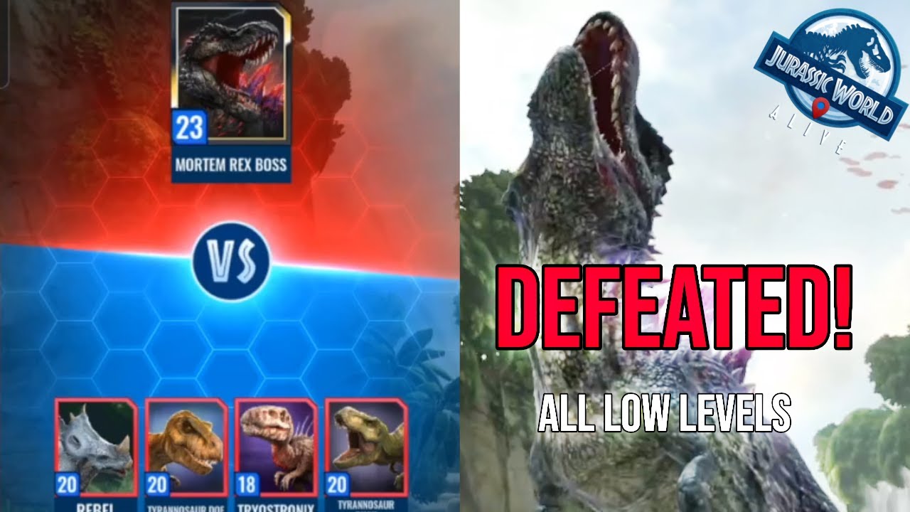 Beating the Mortem Rex Boss with LOW LEVEL Creatures | Jurassic World ...