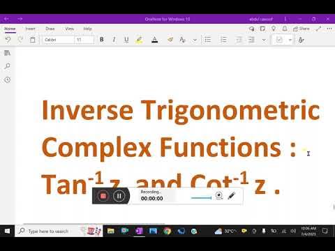 Complex variables : - ( Inverse trigonometric and hyperbolic functions ) - 40. - YouTube
