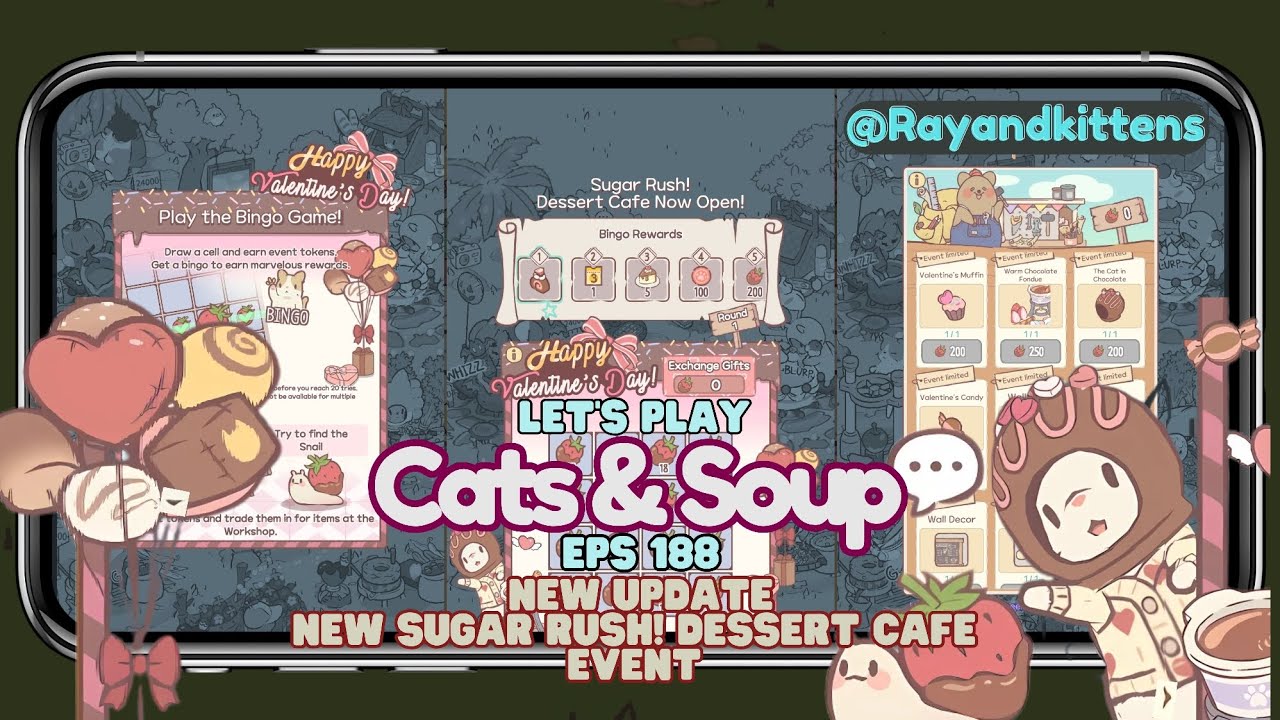 Cats and Soup new update new Sugar Rush! Dessert Cafe event - YouTube