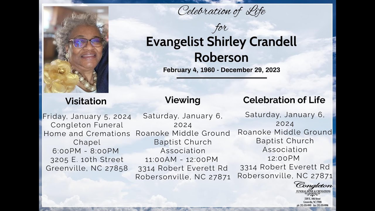 Homegoing Celebration for Evangelist Shirley Crandell Roberson - YouTube
