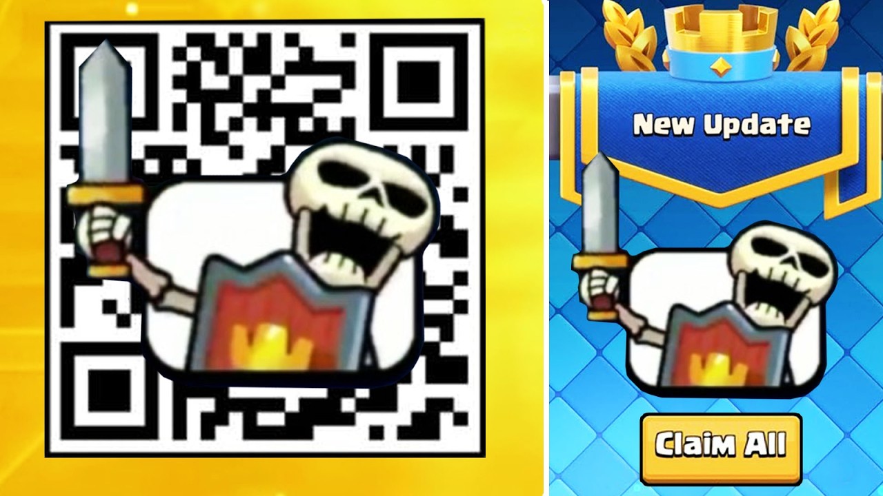 NEW FREE QR CODE RAHH SKELETON Emote in Clash Royale! - YouTube