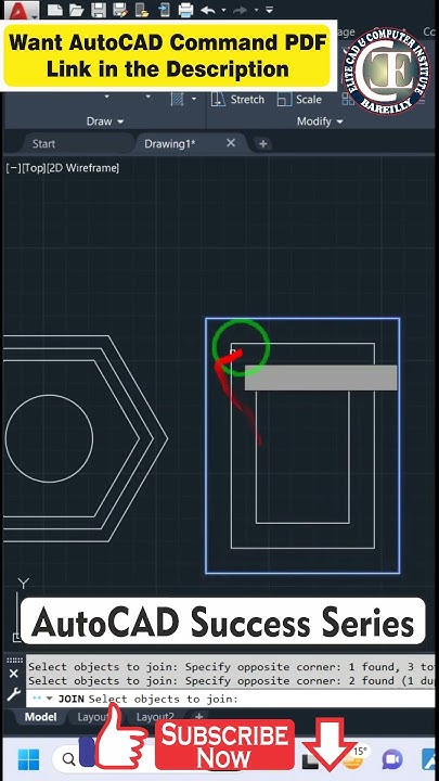 Join Command In Autocad Join Autocad Youtube