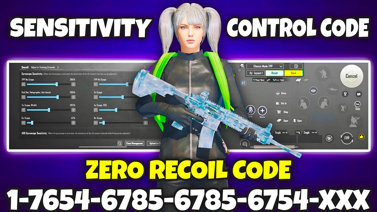 BGMI BEST SENSITIVITY SETTINGS | BGMI SENSITIVITY CODE TODAY | BGMI ...