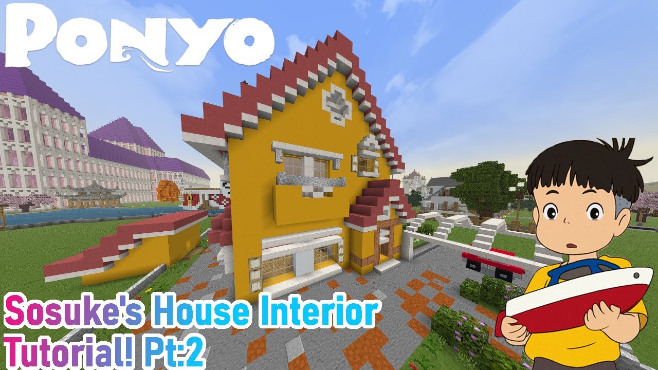 Minecraft Tutorial!: (Easy) Ponyo Sosuke's House! Full Interior! Pt:2 ...