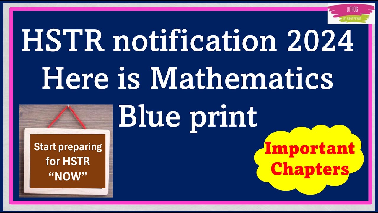 HSTR Recruitment 2024 HSTR MATHS BLUE PRINT How To Prepare For Maths HSTR Recruitment 2024 HSTR MATHS BLUE PRINT How To Prepare For Maths