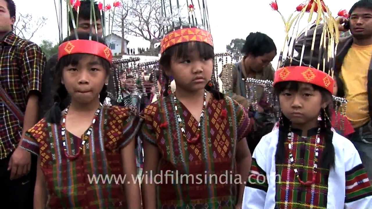 Mizo kids dressed from head to toe at Chapchar Kut fest - YouTube