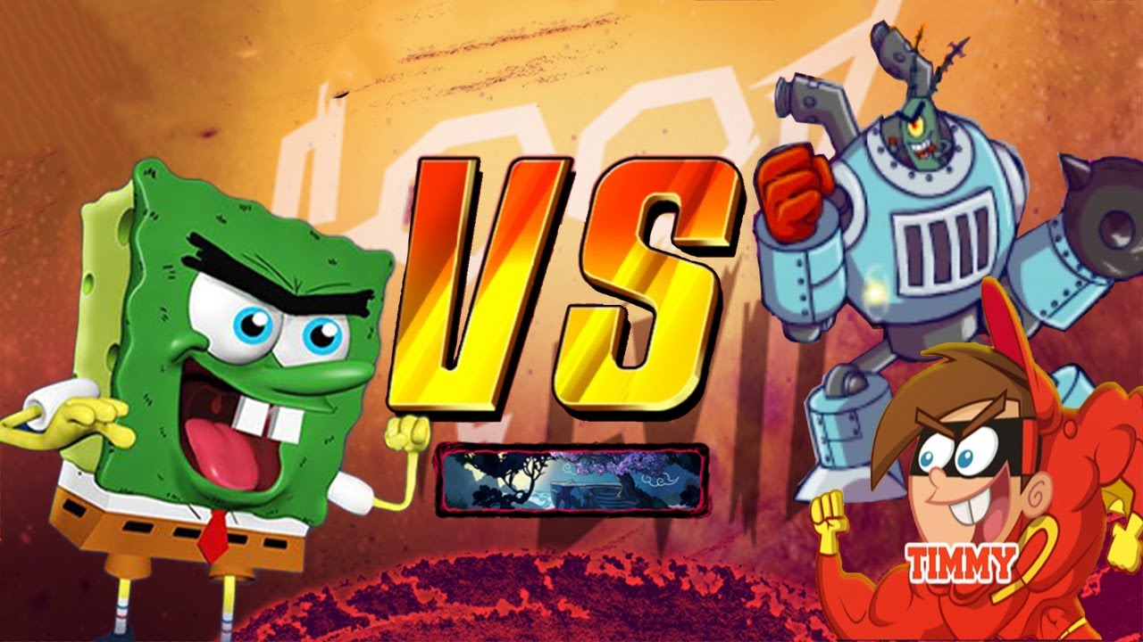 Super Brawl 3 Abrasive Spongebob vs Timmy and Plankton Video Game 2022 ...