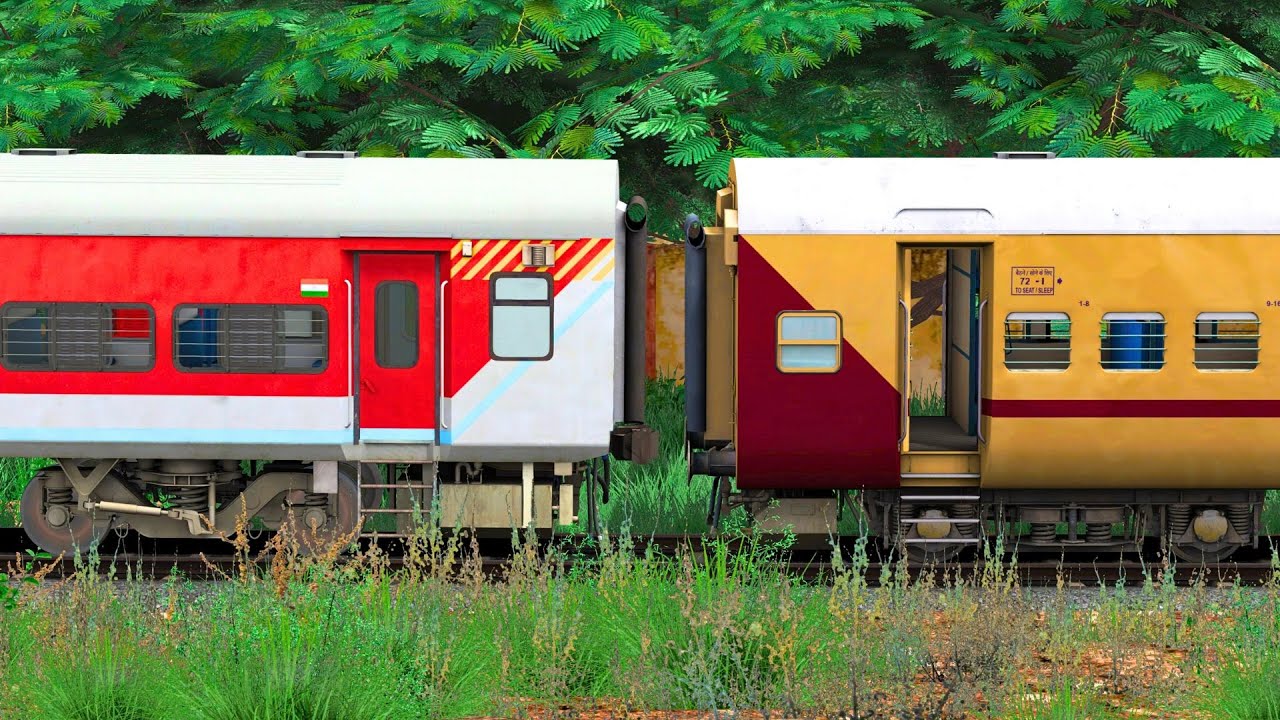 LHB RED COUPLING ICF UTKRISHT TRAIN | BUMPY RAILROAD | RAILWORKS ...