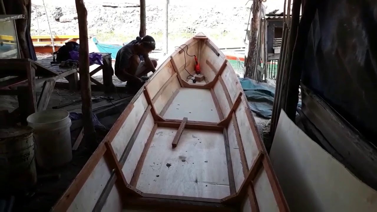 Tutorial Pembuatan sampan dari playwod faiber glass untuk mancing part ...