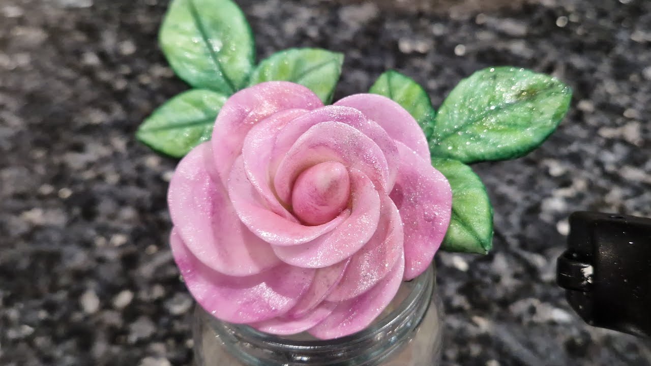 HOW TO MAKE ROSE FLOWER USING GUM PASTE #ROSE GUM PASTE MOLDS #FLOWER ...