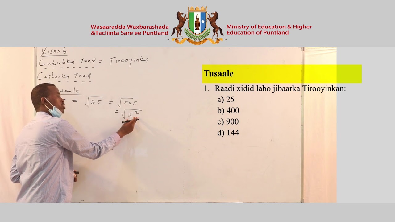 Fasalka 8aad Xisaab Somali Version Chapter 1 Lesson 1 Full HD - YouTube