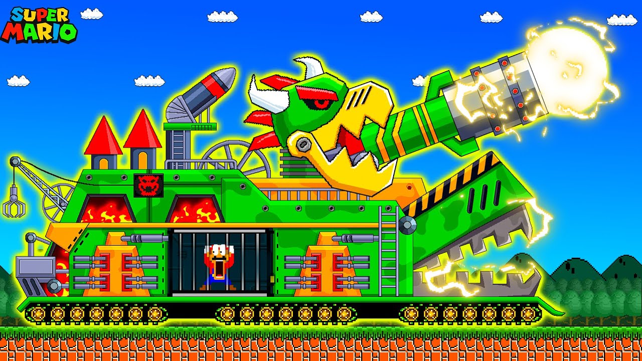 MARIO ROBOT WAR: The Giant BOWSER ROBOT vs ROBOT MARIO | Game Animation ...