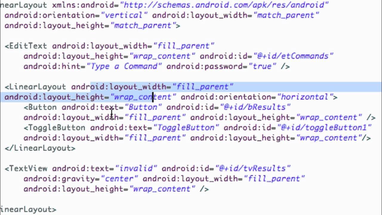 Android Application Development Tutorial - 23 - XML ToggleButton, WeightSum, and Layout Weight ...