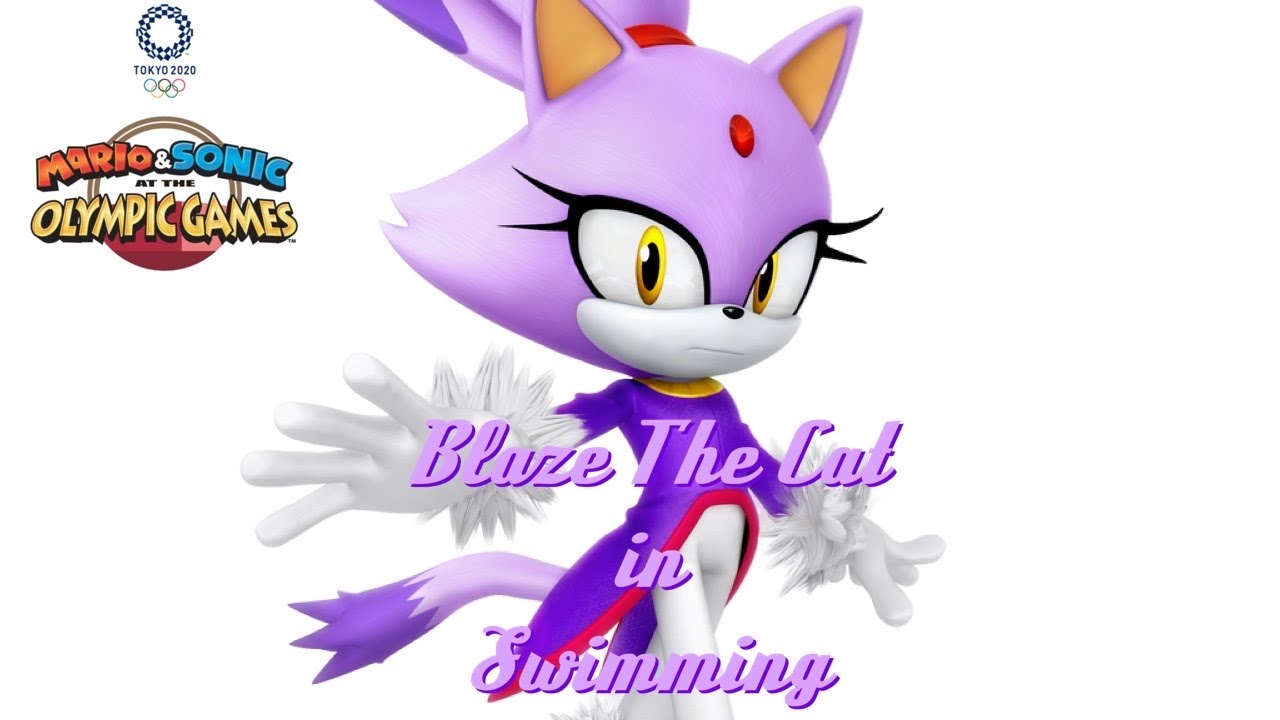 Mario & Sonic Tokyo 2020 - Blaze The Cat in 🏊‍♀️ Swimming 🏊‍♀️ - YouTube