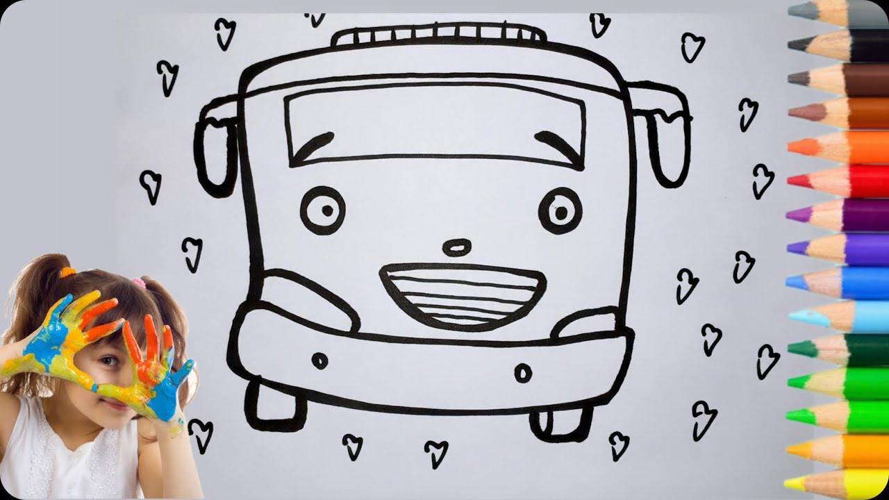 Tayo the little bus 🚌 #Menggambar dan mewarnai tayo bus 🚌 #art #drawing ...