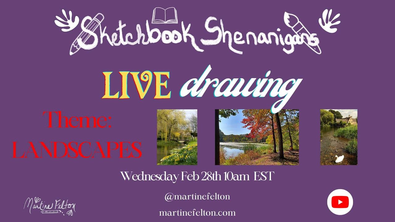 Sketchbook Shenanigans - Live Drawing Session - Theme: LANDSCAPES ...