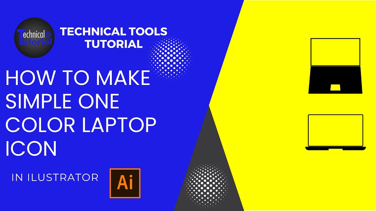 How to draw Laptop icon in Illustrator | Icon design | Iconography ...
