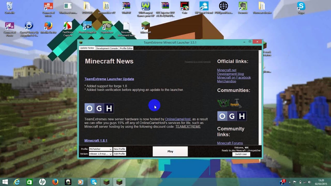 Comment installer minecraft tout les version gratuitement + bonus - YouTube