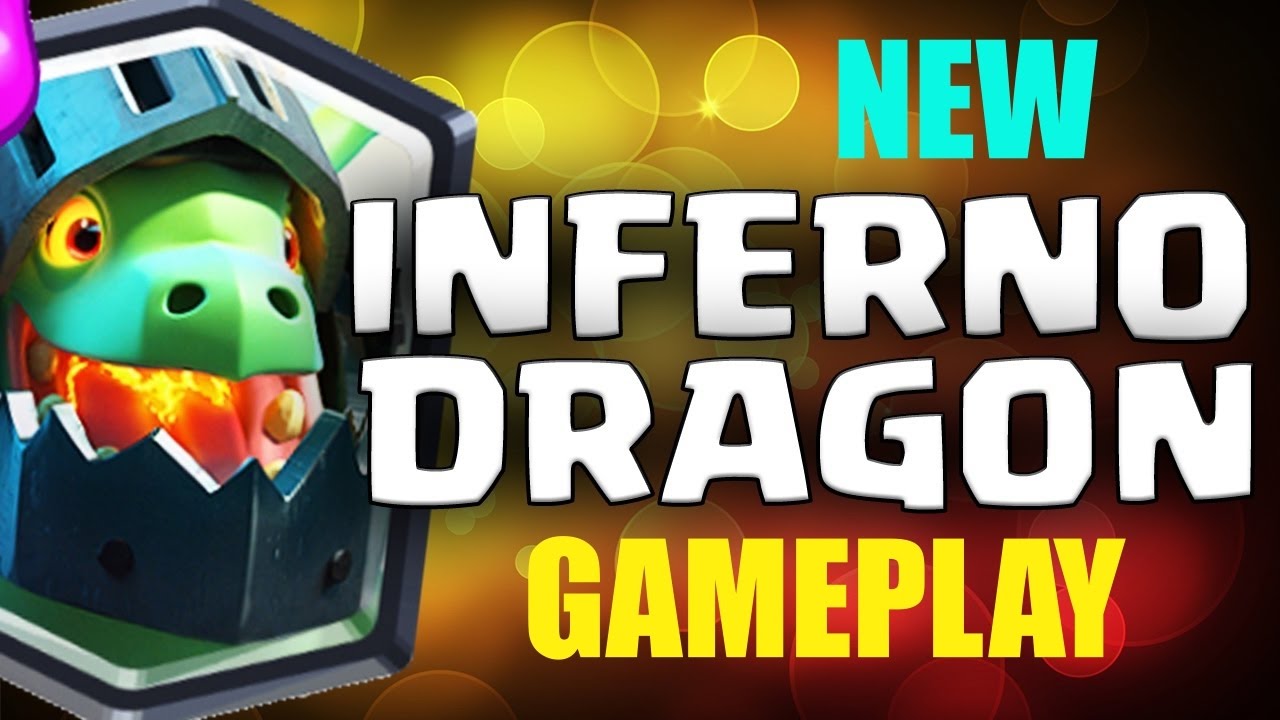 Clash Royale - New INFERNO DRAGON Gameplay | ICE GOLEM New Card Sneak ...