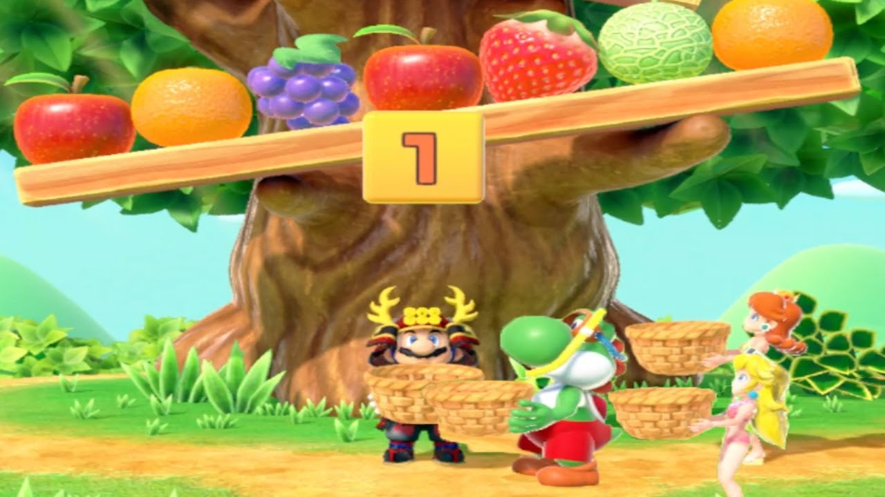 Mario Party Superstars Minigames - Mario Samurai vs Yoshi vs Peach vs ...