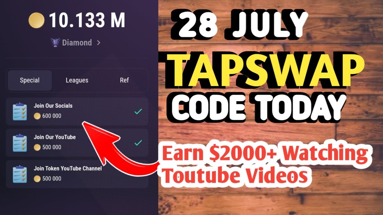 28 JULY !! TAPSWAP CODE TODAY | TAPSWAP CODE Earn $2000 + Watching ...