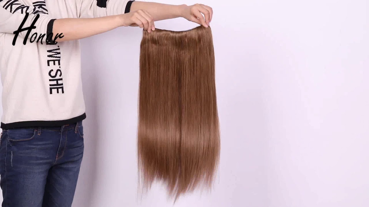 Halo Hair (flip in hair extension) with clips - YouTube