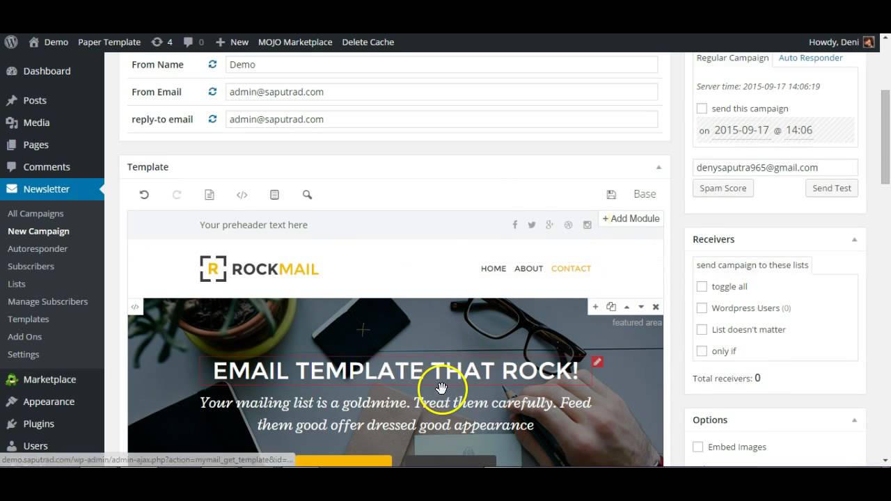 Custom MyMail Responsive Email Template - Rockmail - YouTube