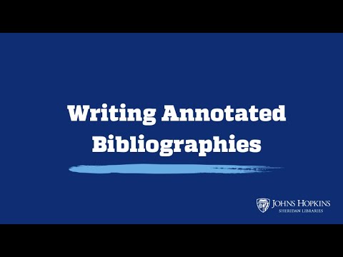 Writing Annotated Bibliographies - YouTube