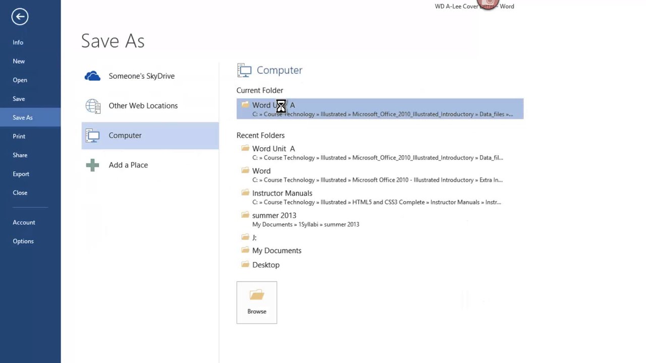 Illustrated Series Word Unit A Visual Workshop - YouTube