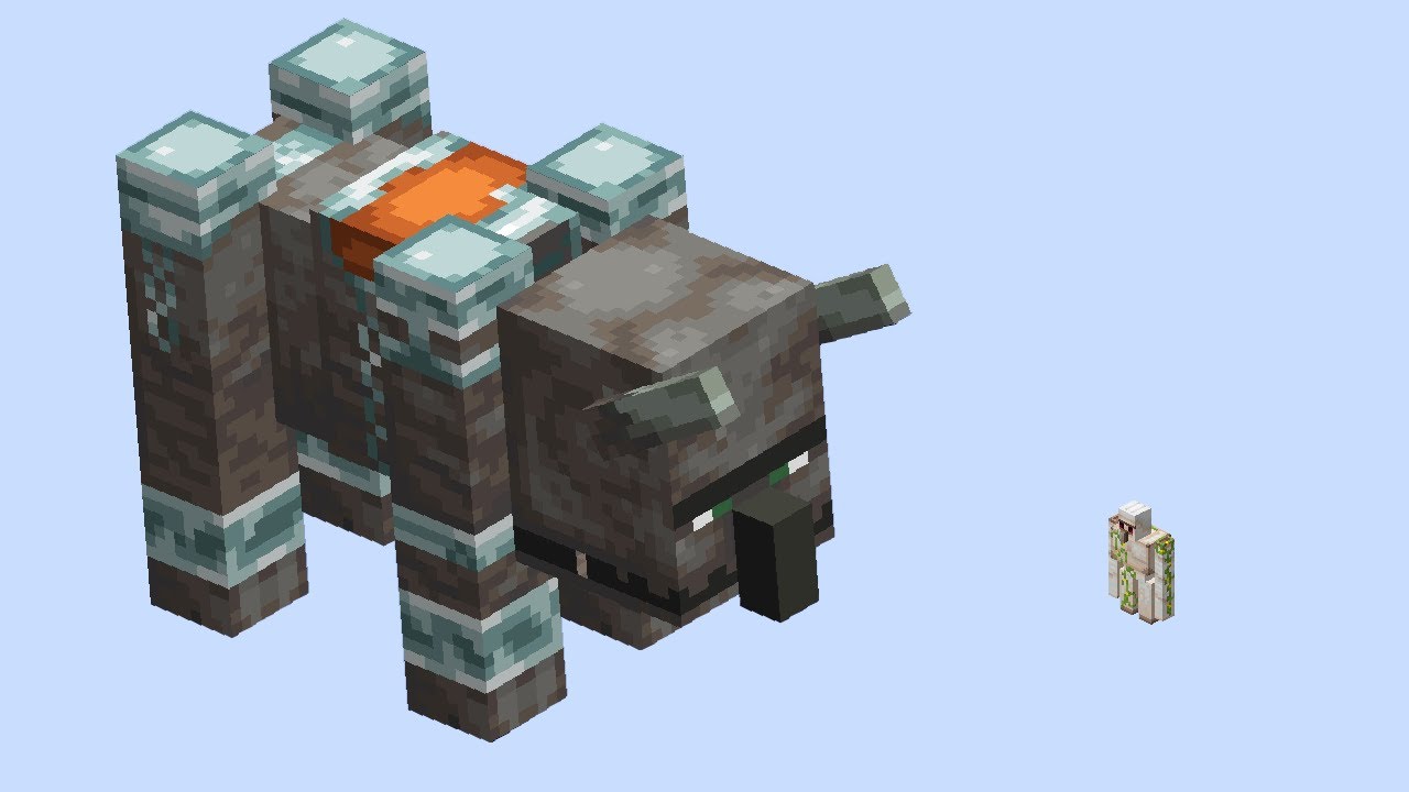 Mini Iron Golem Vs Ravager - YouTube