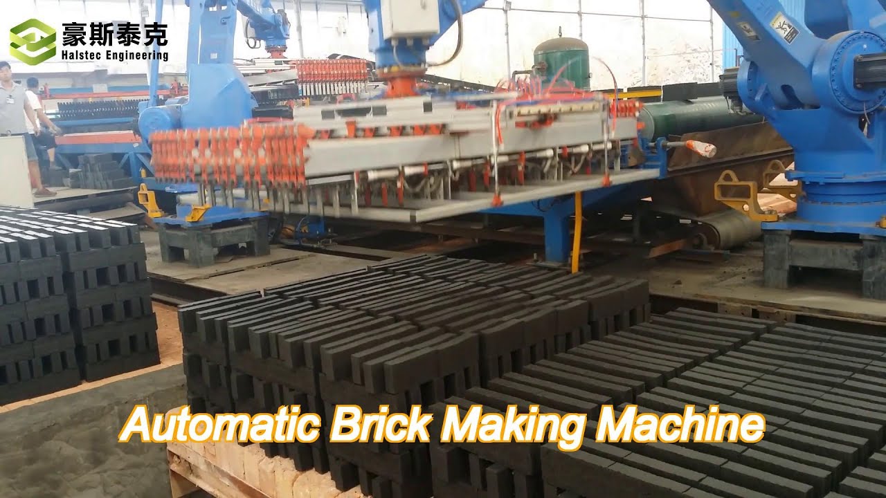 800kg clay brick robot stacking machine brick manufacturing equipment - YouTube