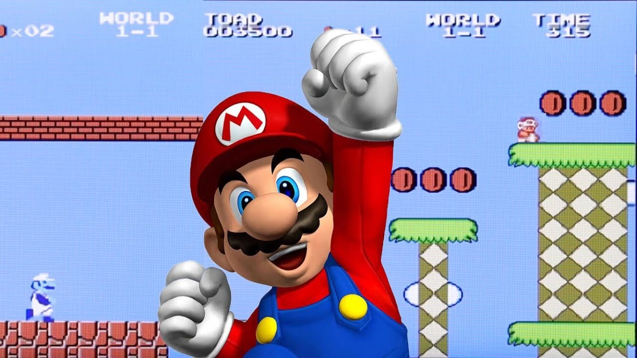 Anbernic RG35XX NES Super Mario HACK Blue Mario Super Jump Kinopio ...