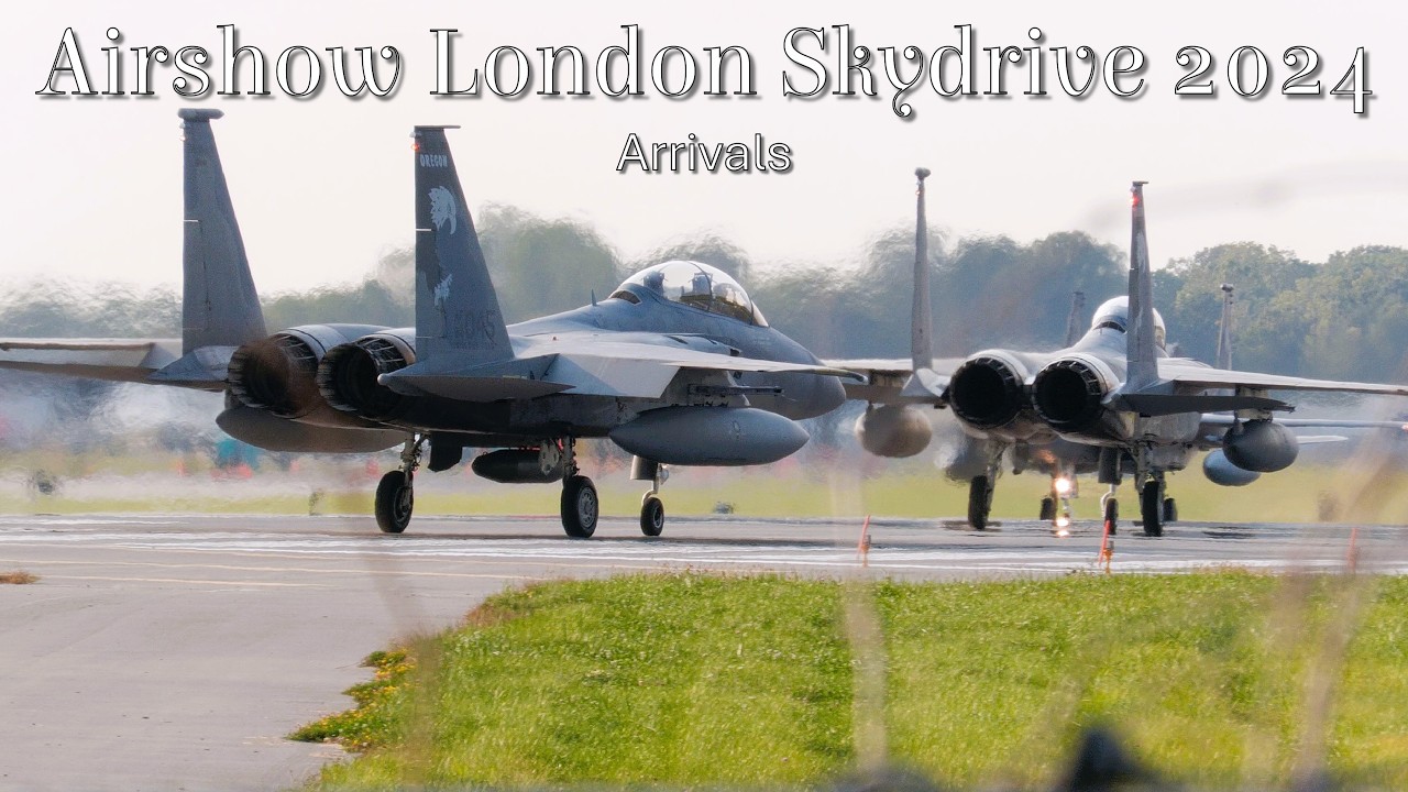 [4K] Airshow London Skydrive 2024: Arrivals & Low High Speed Passes (CF ...