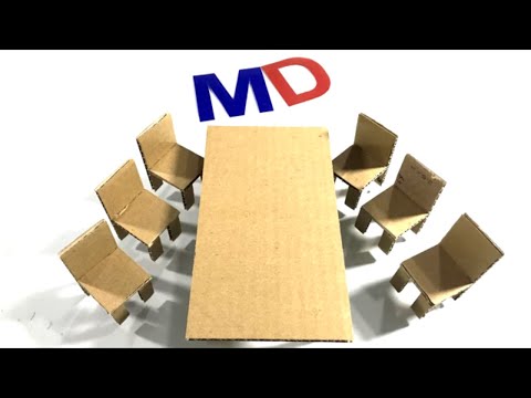 Kartondan minyatür masa sandalye yapımı | Minyatür yapılar