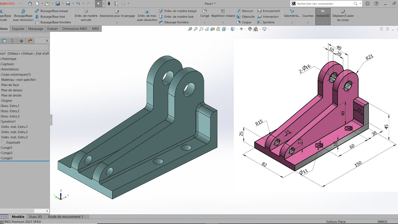 solidworks tutoriel pour débutant modélisation 3D - YouTube