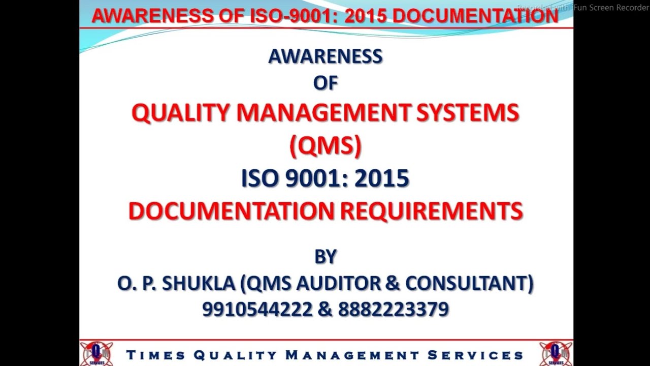 ISO-9001:2015 DOCUMENTATION REQUIREMENTS || TQM SERVICES || - YouTube