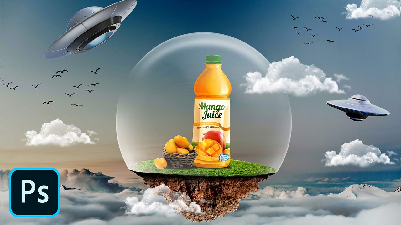 Photoshop Manipulation Tutorial - Orange Juice Poster Design - YouTube