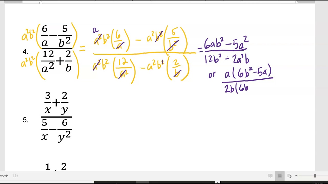 6 4 Simplifying Complex Fractions YouTube 6 4 Simplifying Complex Fractions YouTube