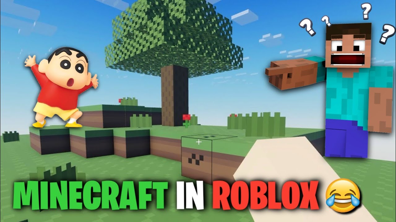 Playing MINECRAFT But in ROBLOX 😱 OMG Survival Gameplay (Funny) - YouTube