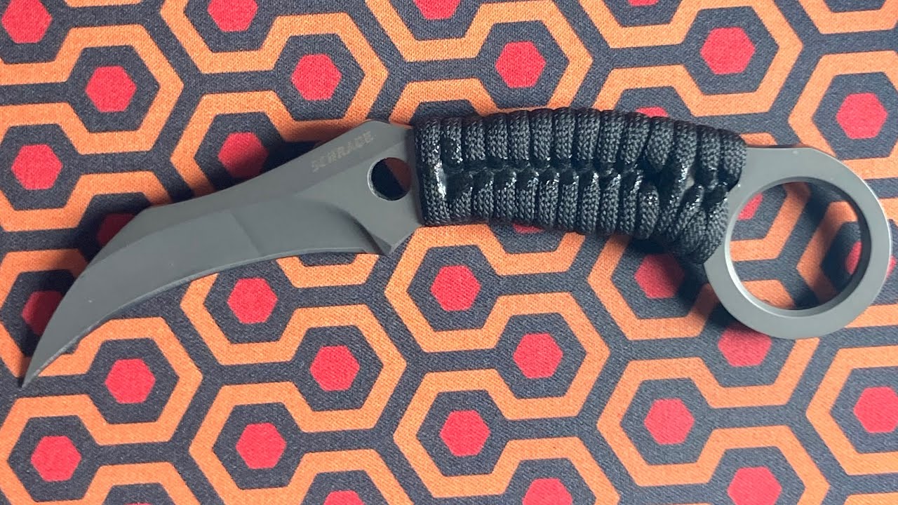 Schrade 9Cr18MoV Grey Ti Coated Karambit - YouTube