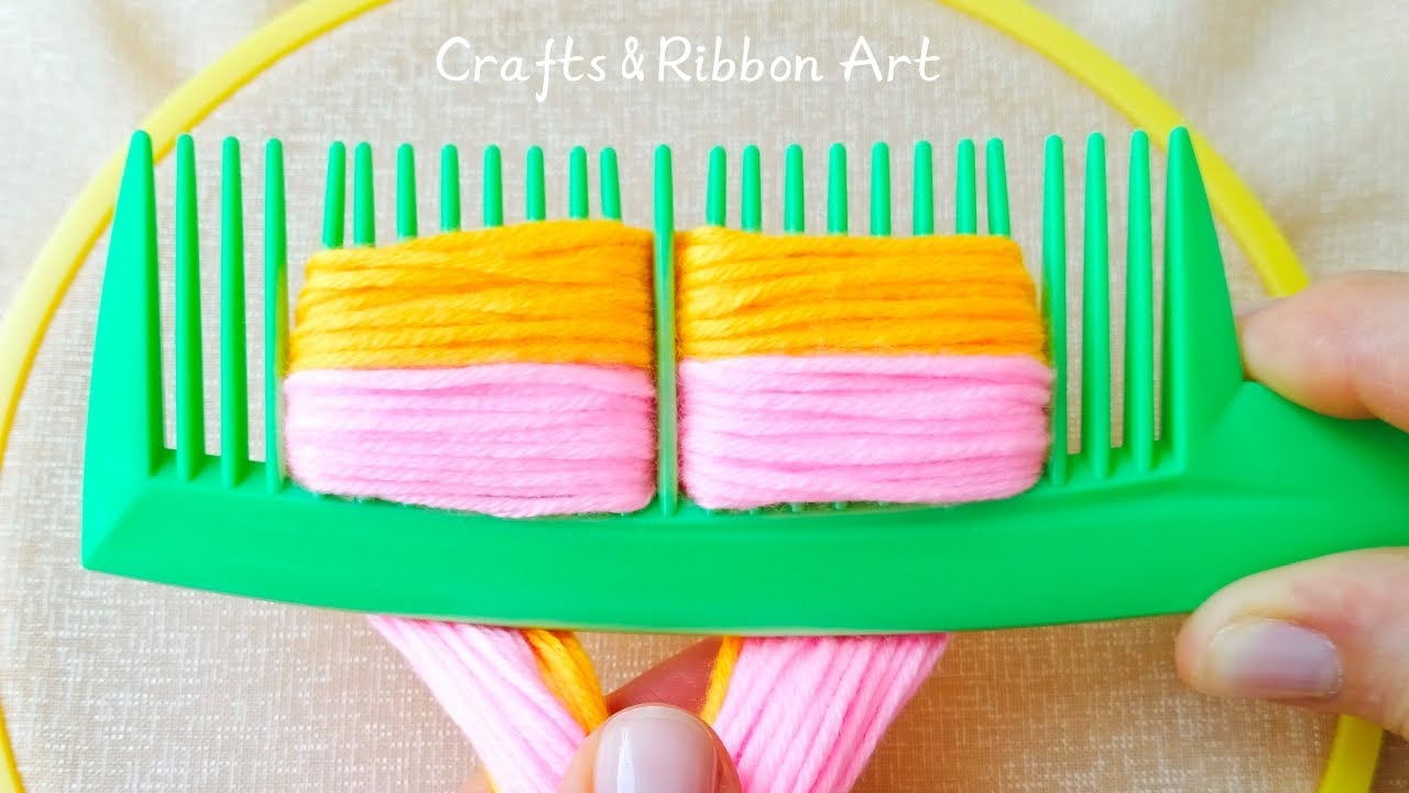 It's so Beautiful 💖🌟 I Made It with Yarn Using a Comb - Amazing Flower ...
