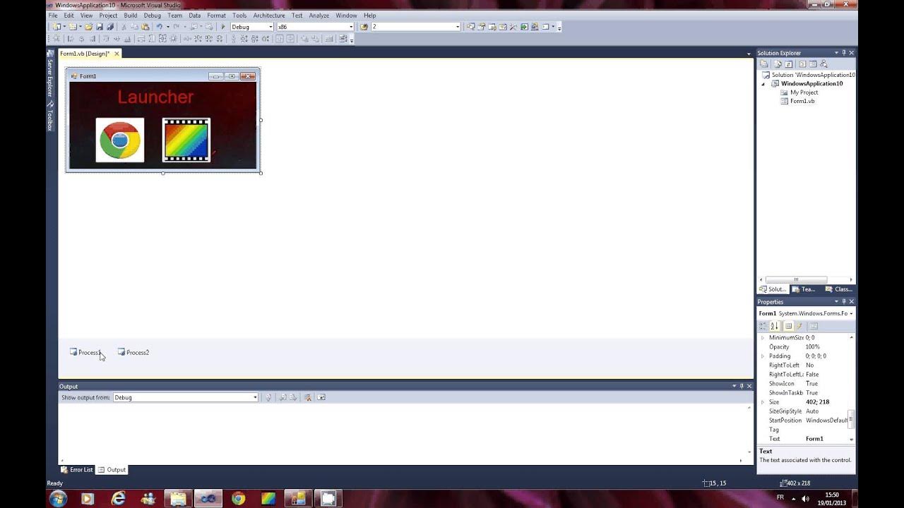 vb créer un launcher (lanceur de programme) - YouTube