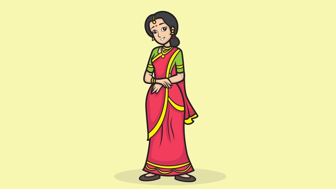 Yashoda Illustration From Kanha Morpankh Samrat Cartoon | How To Draw Yashoda From Kanha ...