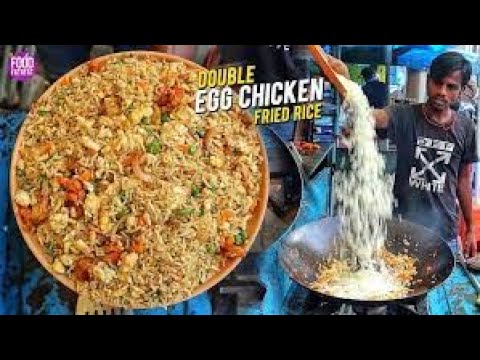 Roadside Spicy Fried Rice With Chicken | Street Food Making Process ...