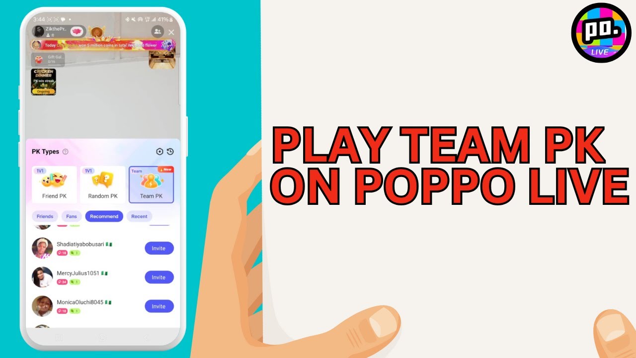 How to Play Team PK On Poppo Live - YouTube