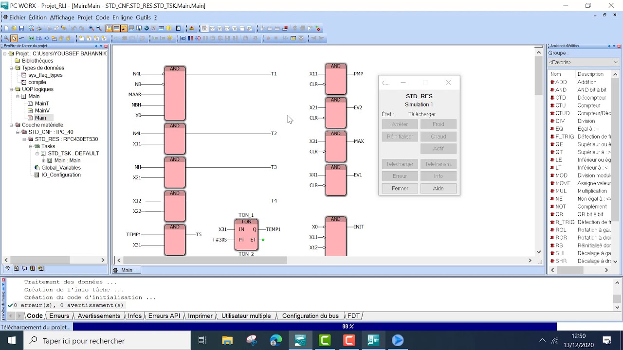 Mini Projet: Réseaux Locaux Industriels (INTERBUS) PC WORX, VISU+ 2 ...