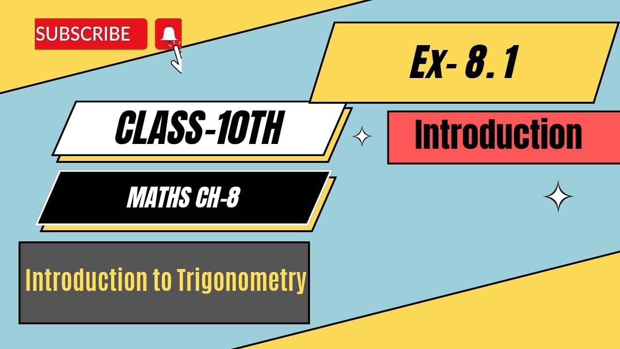 Exercise 8.1 | Introduction | Lect-01 | Trigonometry | Class 10th | NCERT | Maths | Padhai ...