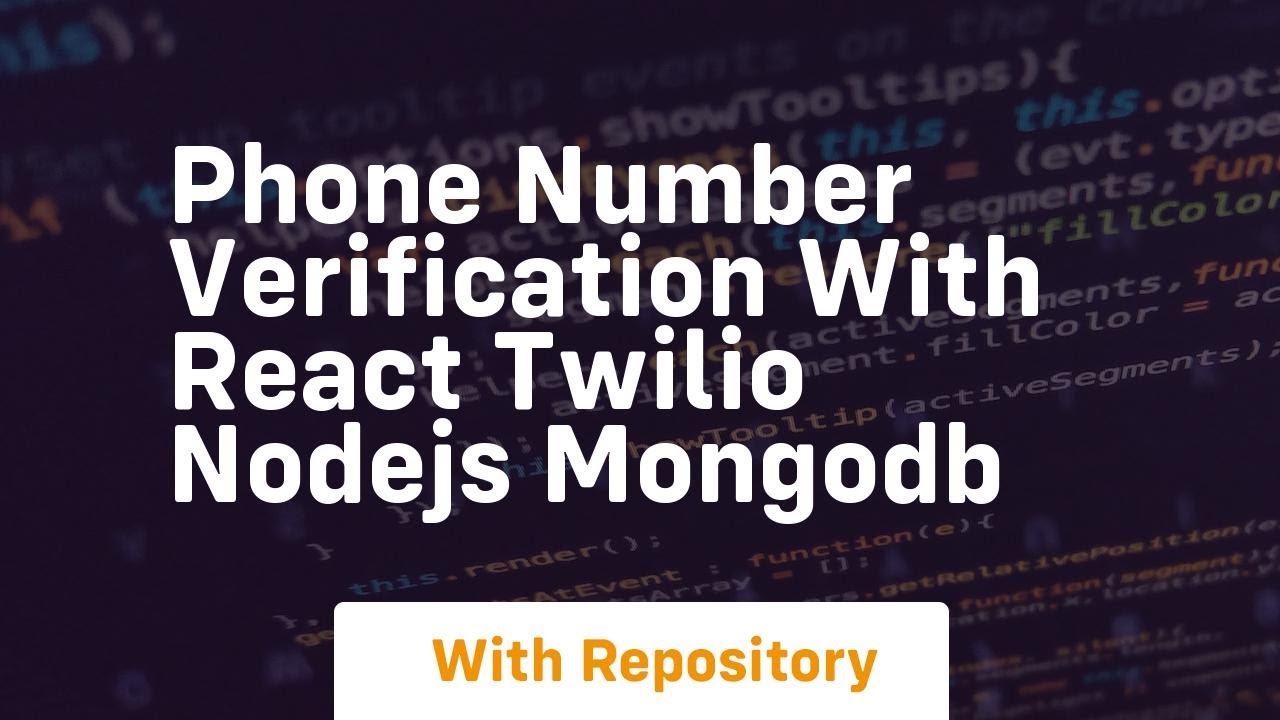 phone number verification with react twilio nodejs mongodb - YouTube